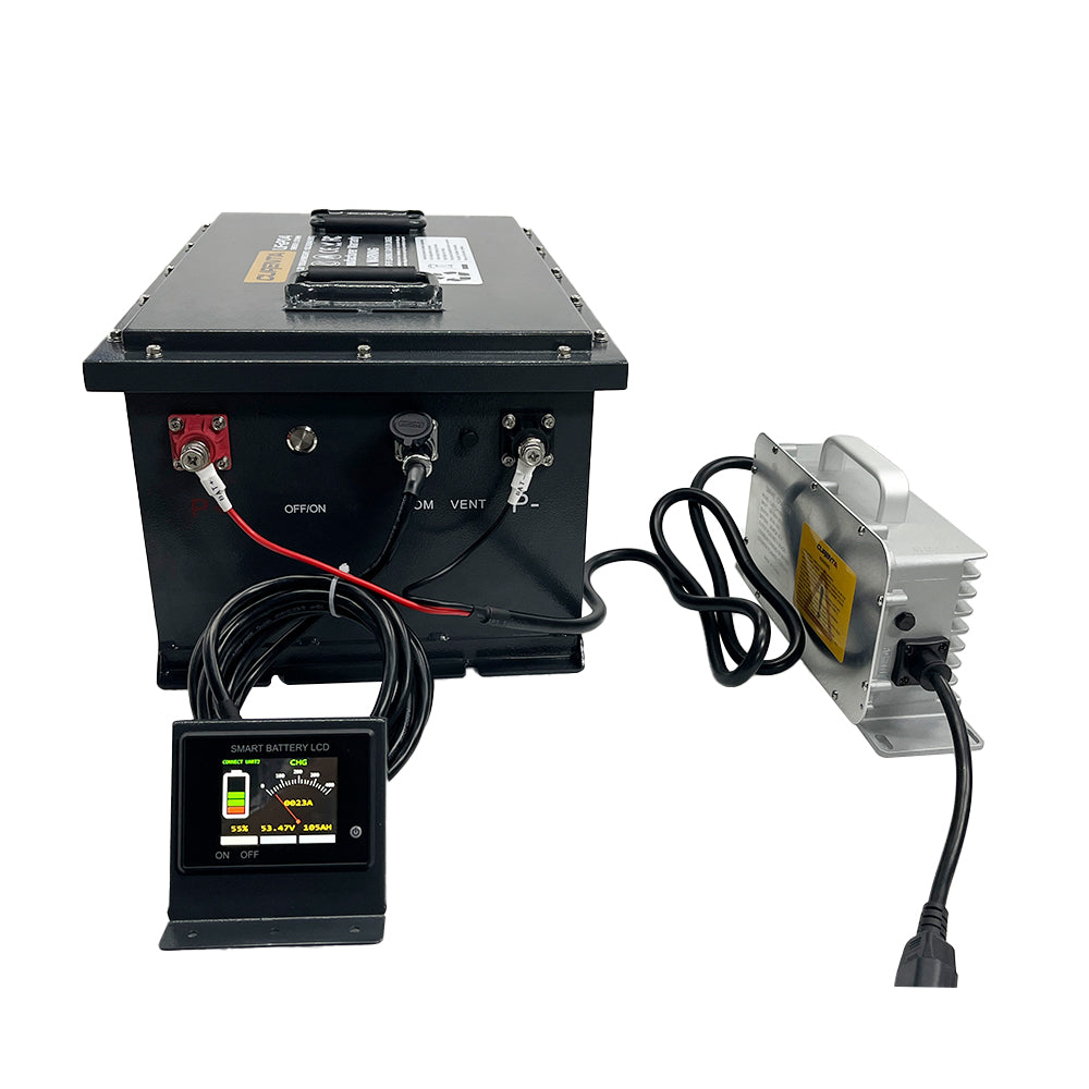 CURENTA 48V 105Ah Mini-Sized Lithium Iron Golf Cart Battery 51.2V 105A ...