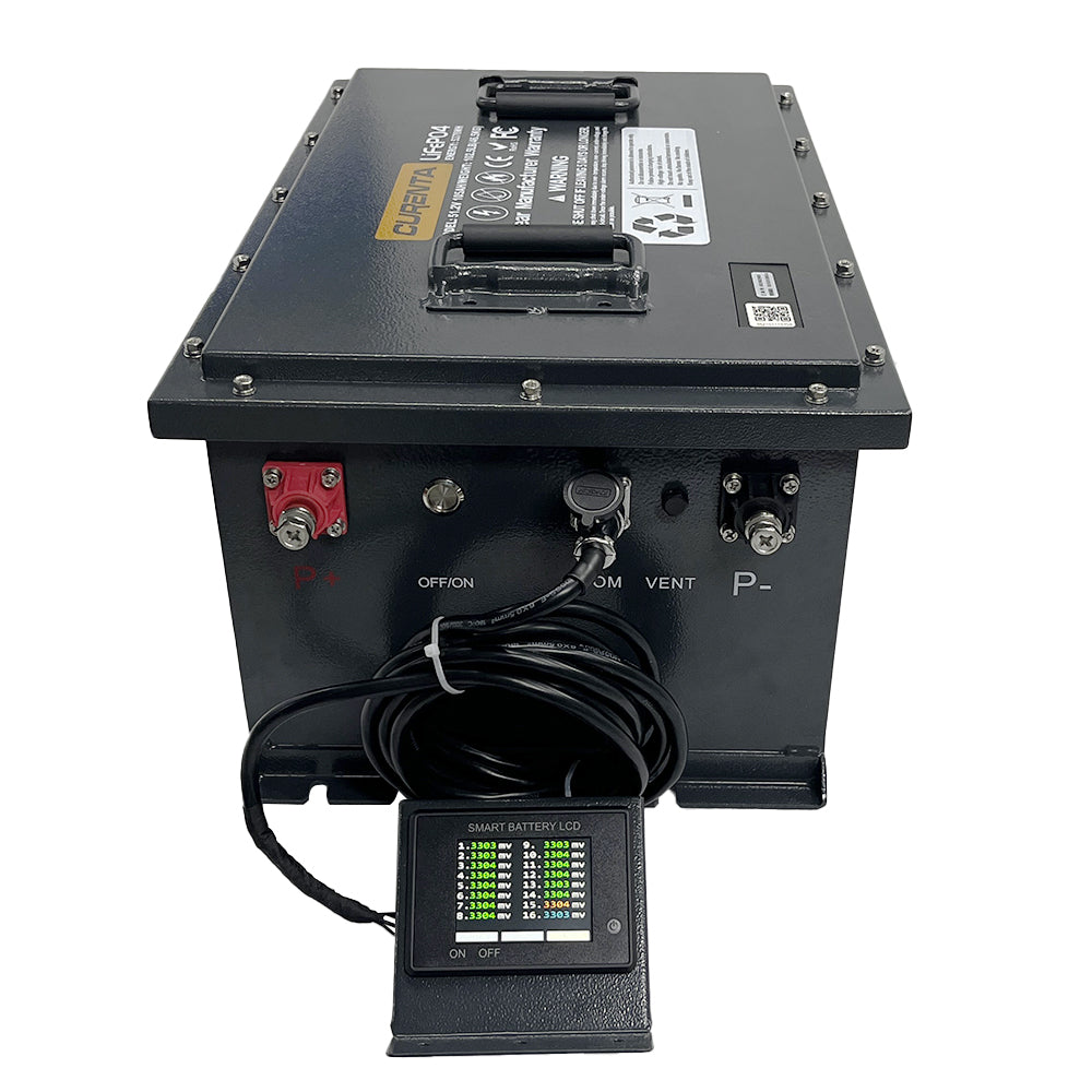 CURENTA 48V 105Ah Mini-Sized Lithium Iron Golf Cart Battery 51.2V 105A ...