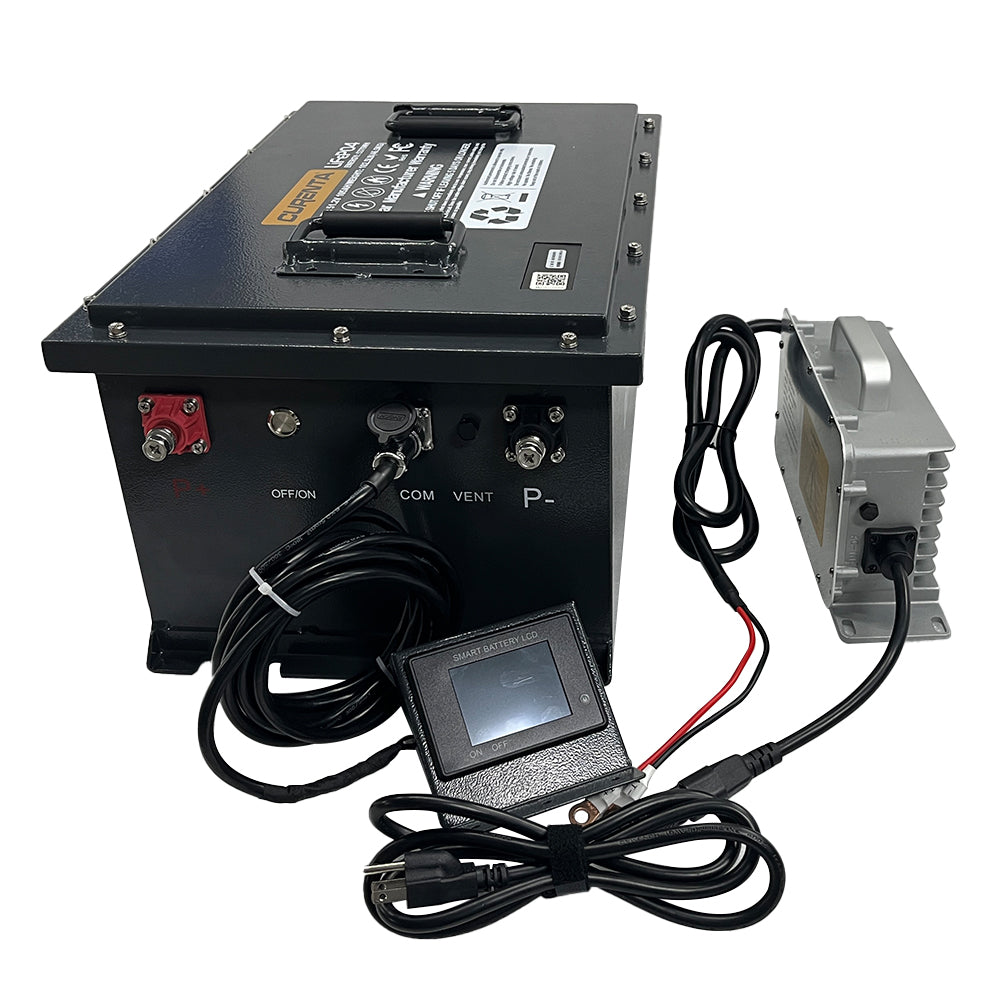 CURENTA 48V 105Ah Mini-Sized Lithium Iron Golf Cart Battery 51.2V 105A ...