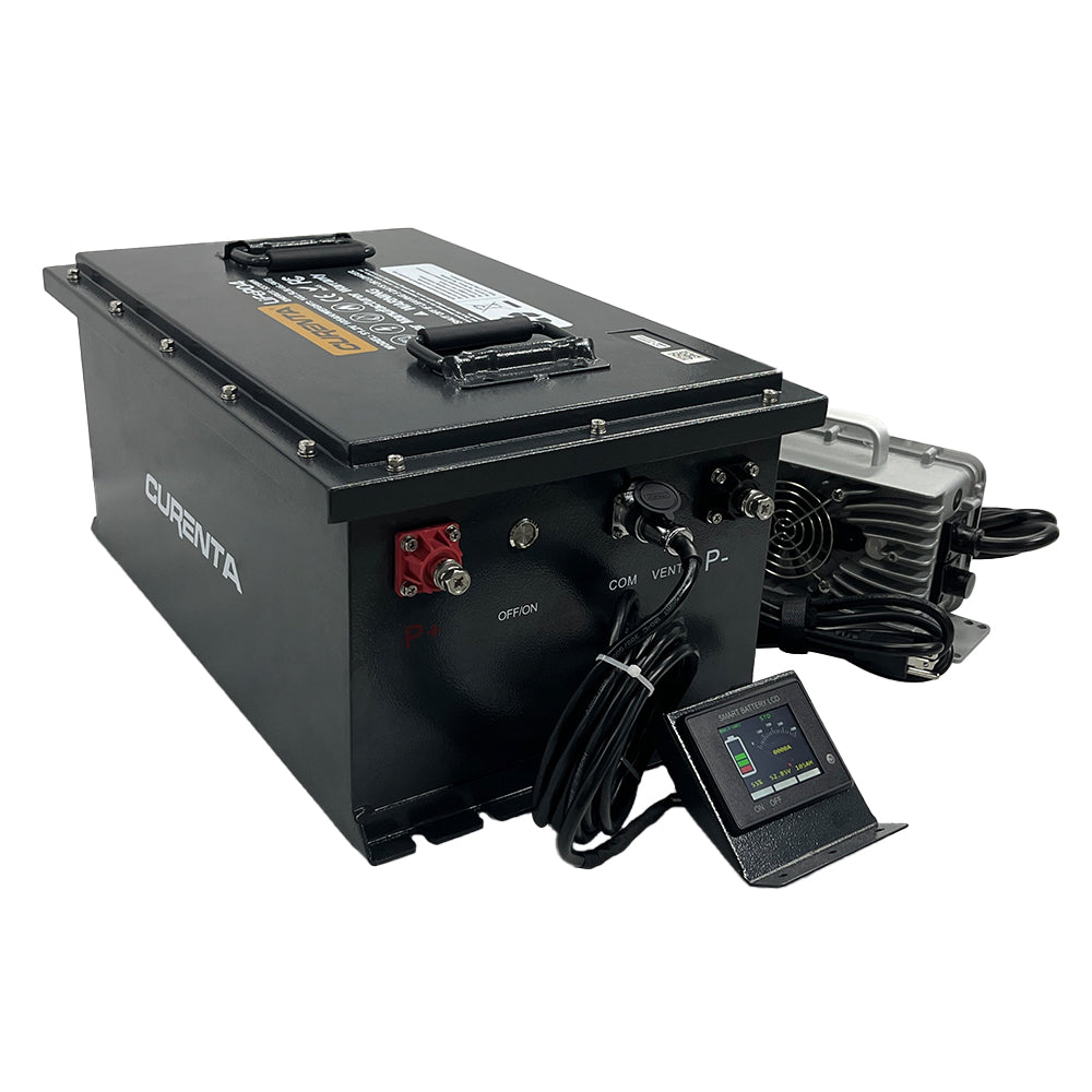 CURENTA 48V 105Ah Mini-Sized Lithium Iron Golf Cart Battery 51.2V 105A ...